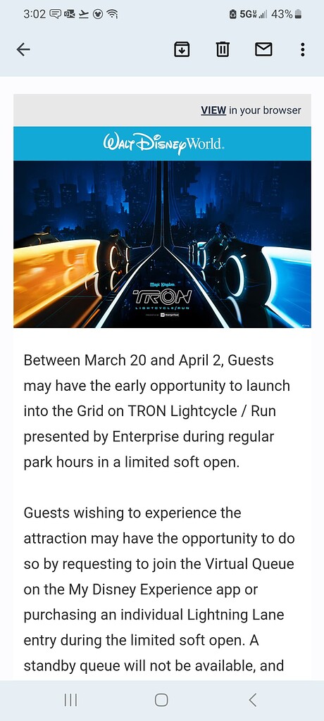 TRON Soft Opening - Walt Disney World - TouringPlans Discussion Forums