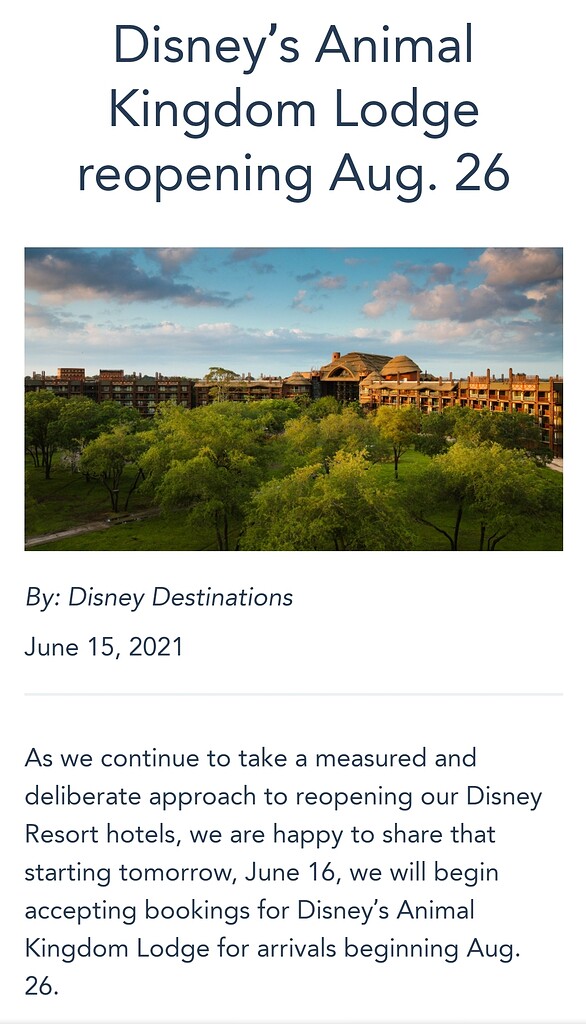 AKL reopening - Walt Disney World - TouringPlans Discussion Forums