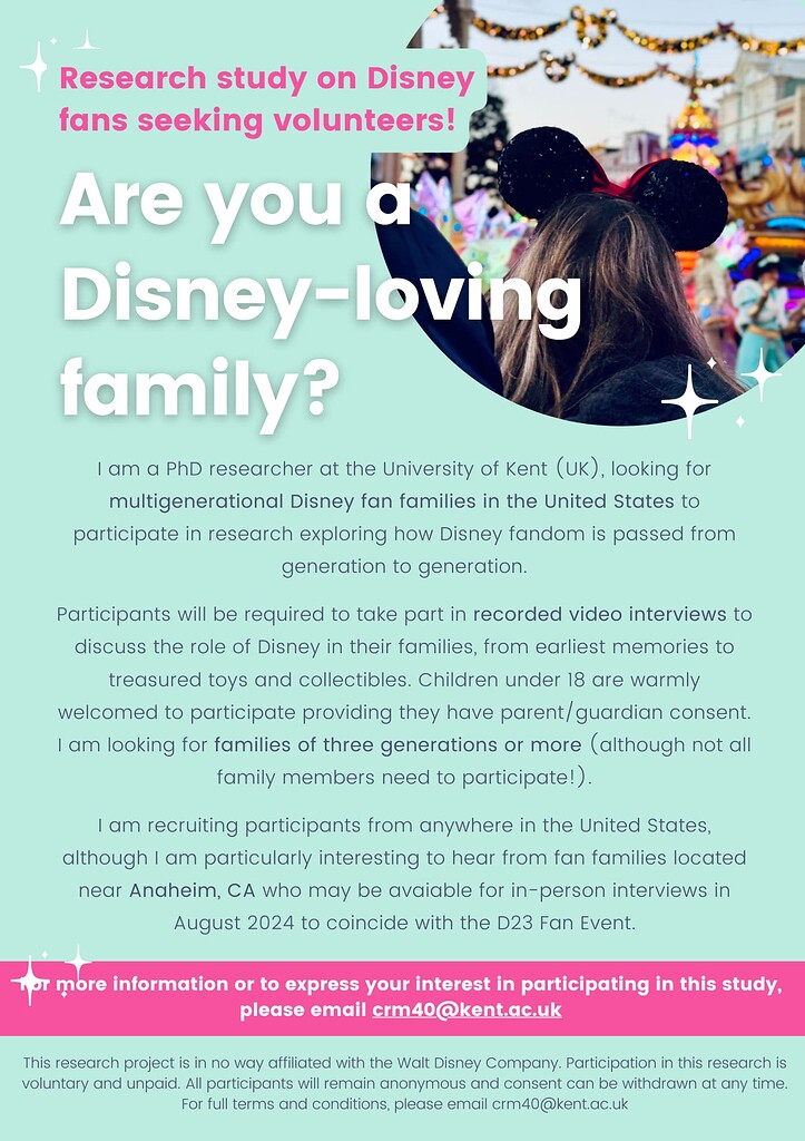 Research Study Seeks Disney Fan Families! - Disneyland - TouringPlans ...